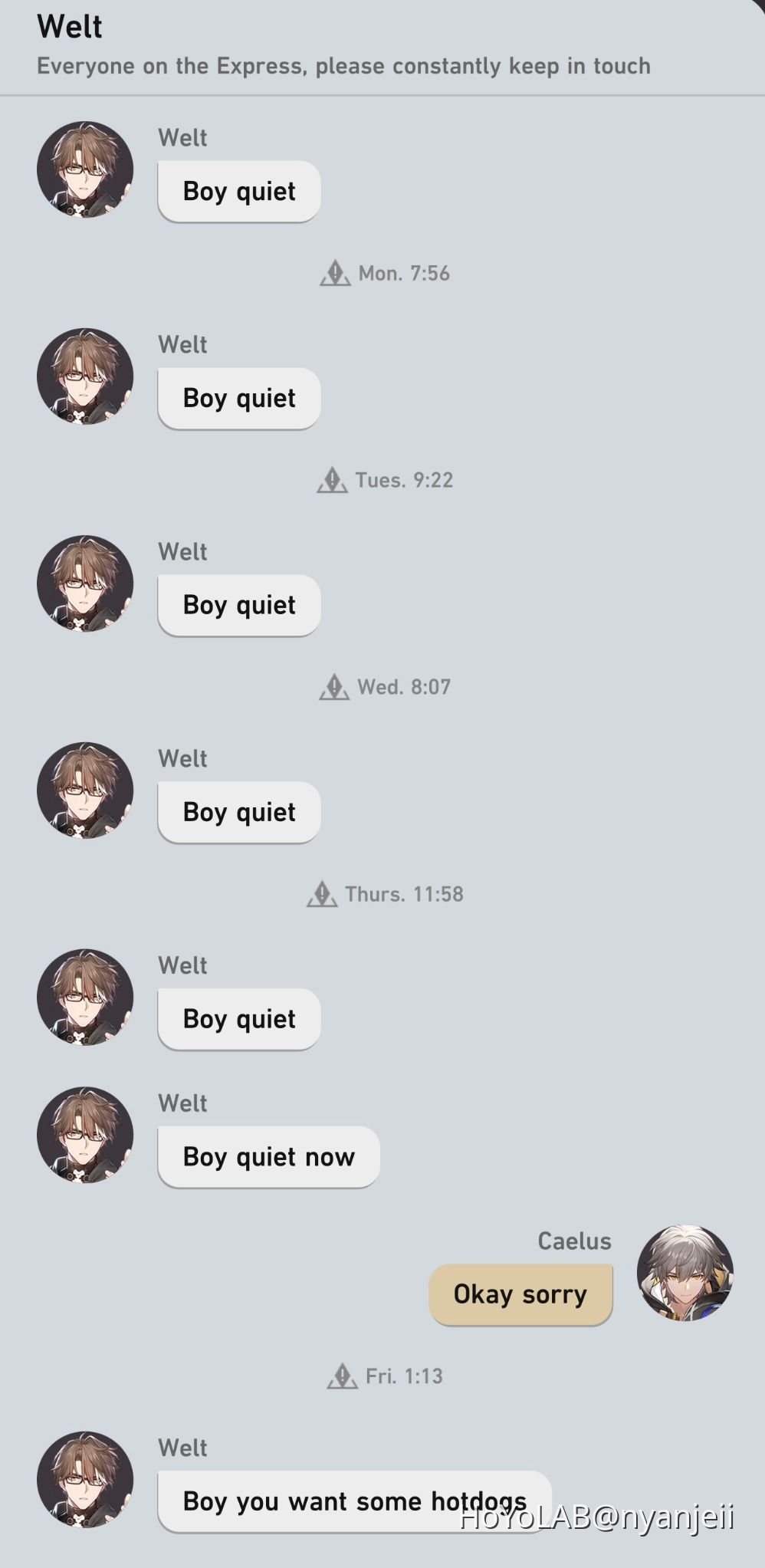 Welt and Caelus average chat conversation Honkai: Star Rail | HoYoLAB