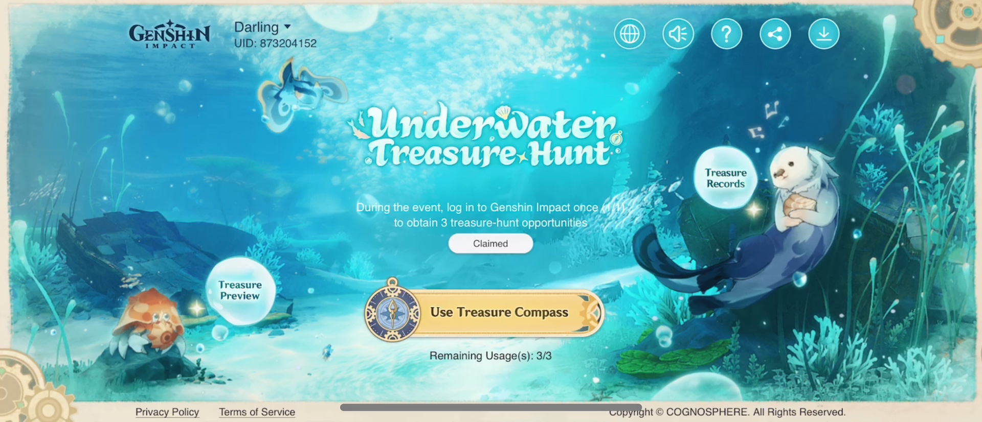 [Genshin Web Event] Underwater Treasure Hunt Genshin Impact | HoYoLAB