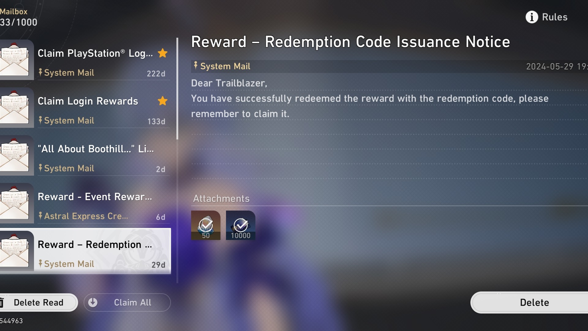 HSR reddemed some code 5/29 Honkai: Star Rail | HoYoLAB