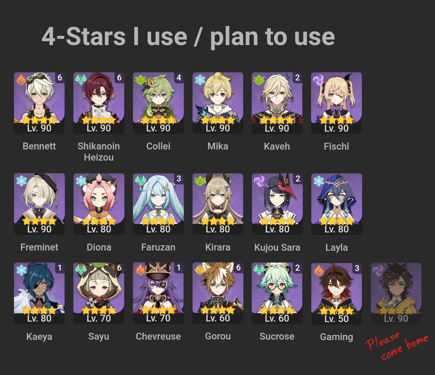 My luck with 4-Star cons is... Genshin Impact | HoYoLAB