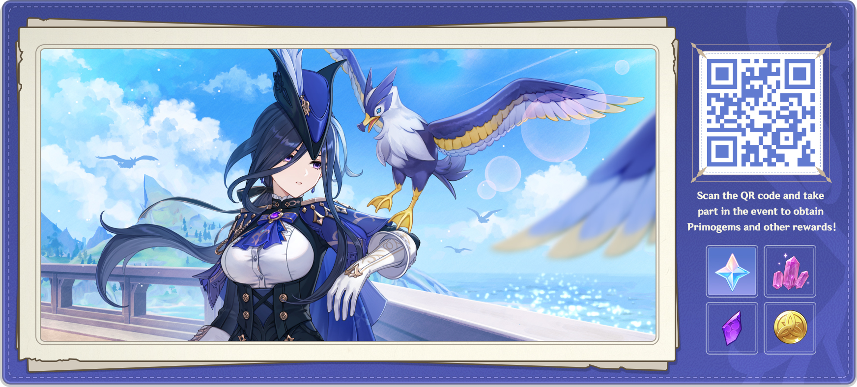 Scan the QR code to take part in the new event to obtain Primogems and ...