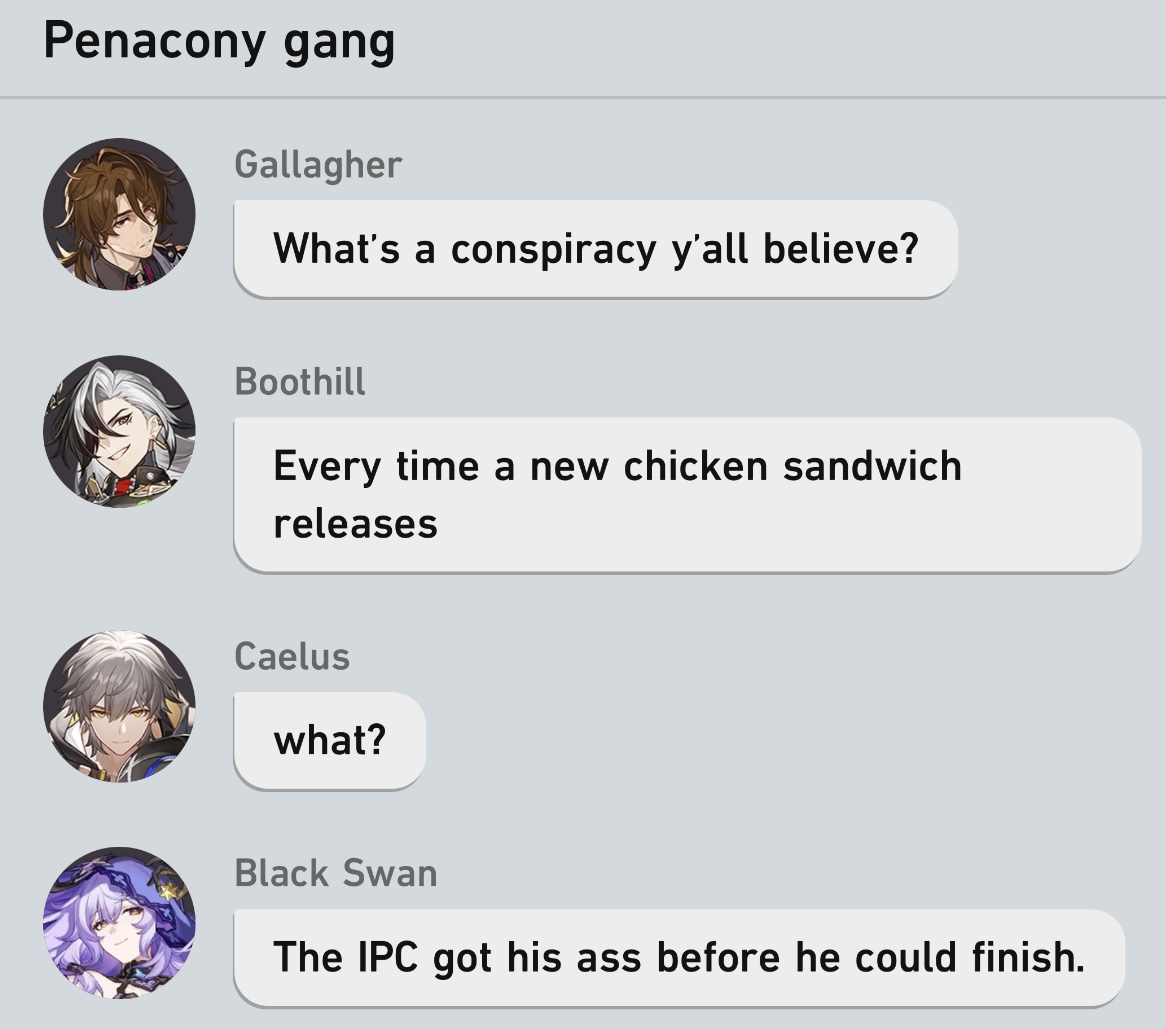 Every time a new chicken sandwich releases… Honkai: Star Rail | HoYoLAB