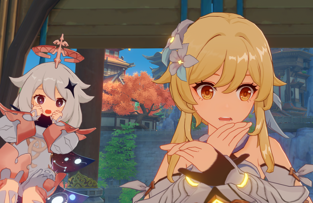 Insert an image ( what you think ) that made Lumine and Paimon shocked ...