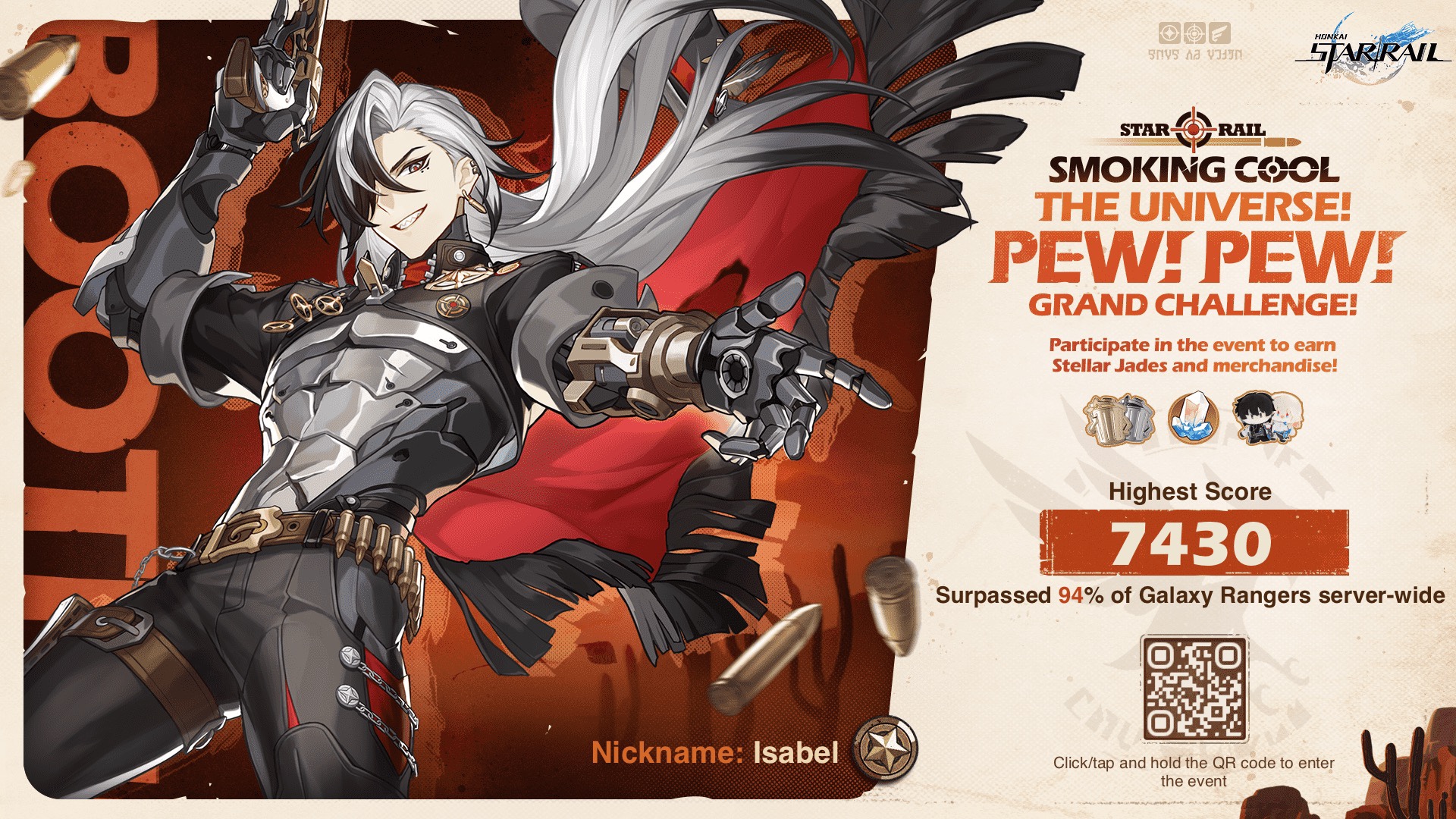 Free 100 Stellar Jade! Pew Pew Boothill Web Event Honkai: Star Rail ...