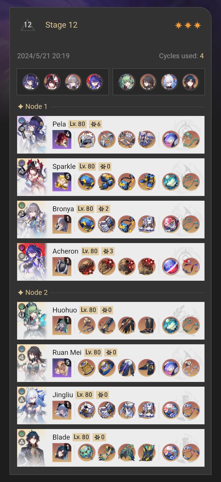 0 cycle first half, 4 cycles on 2nd -reposted after cutting down to 0 cycles on 1st half Honkai ...
