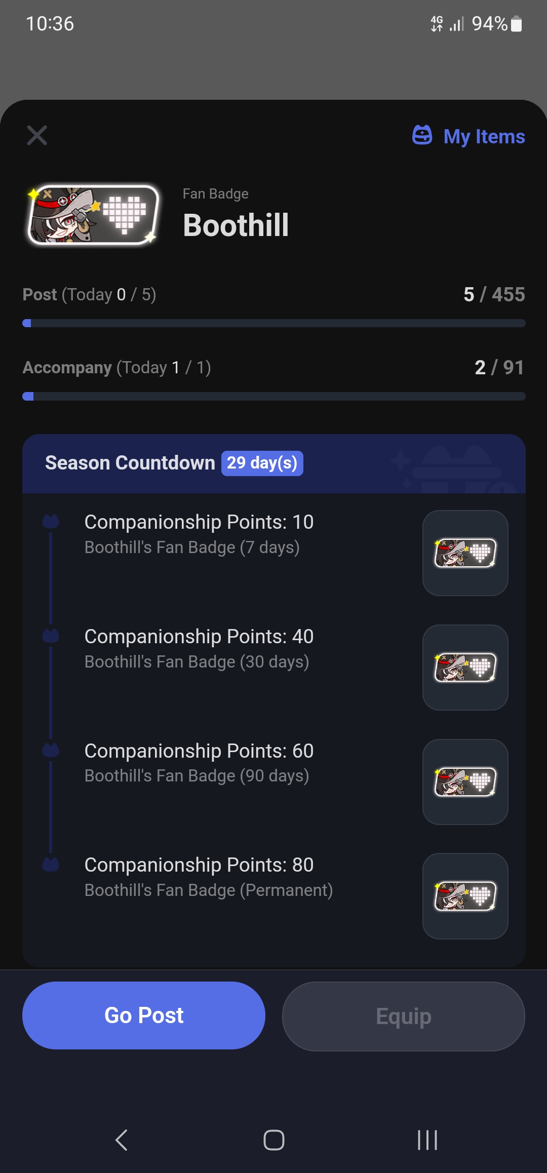 posting for Boothill's badge Honkai: Star Rail | HoYoLAB