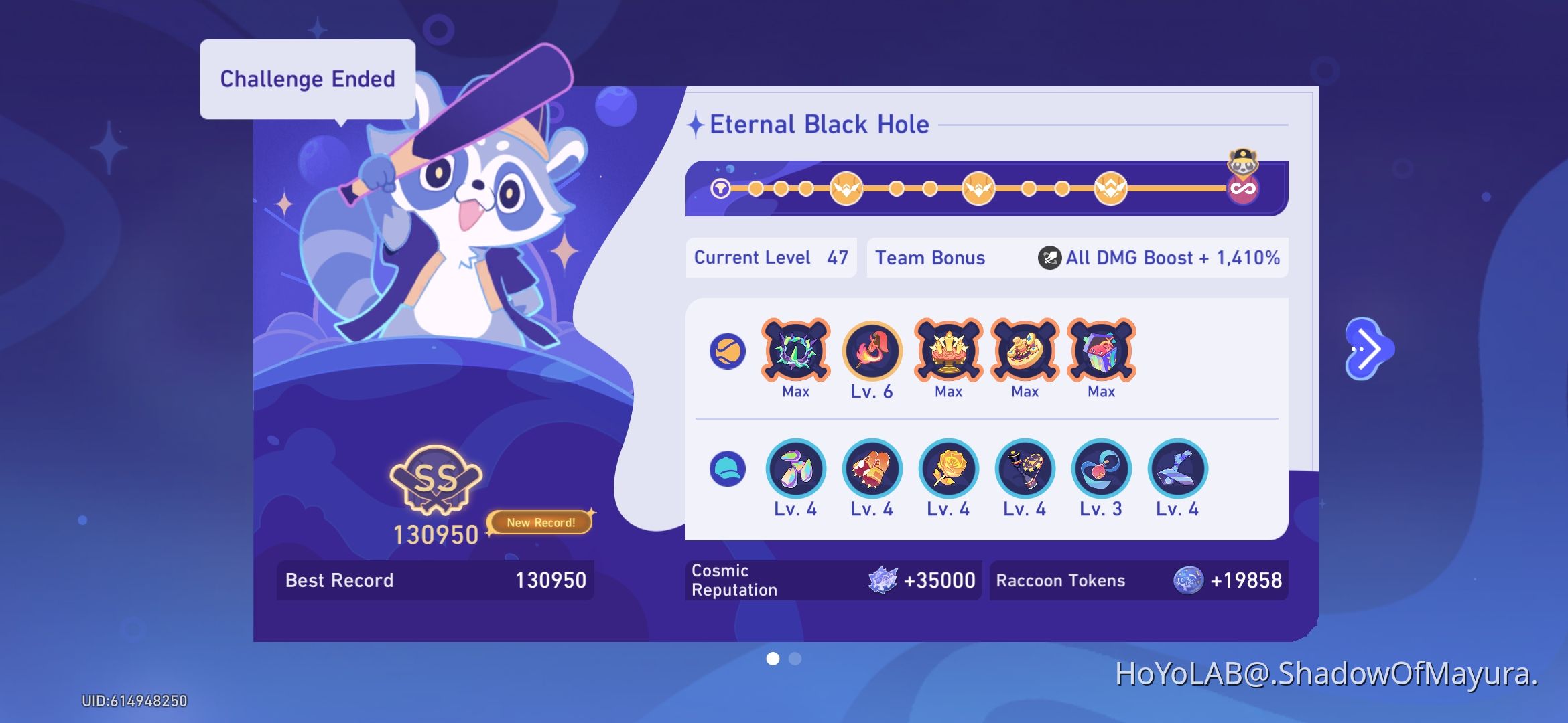 My final world score in Galactic Baseballer Event Honkai: Star Rail ...