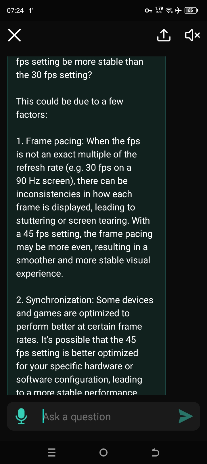 That's why it feels smoother on 45 fps settings since my screen is 90 ...