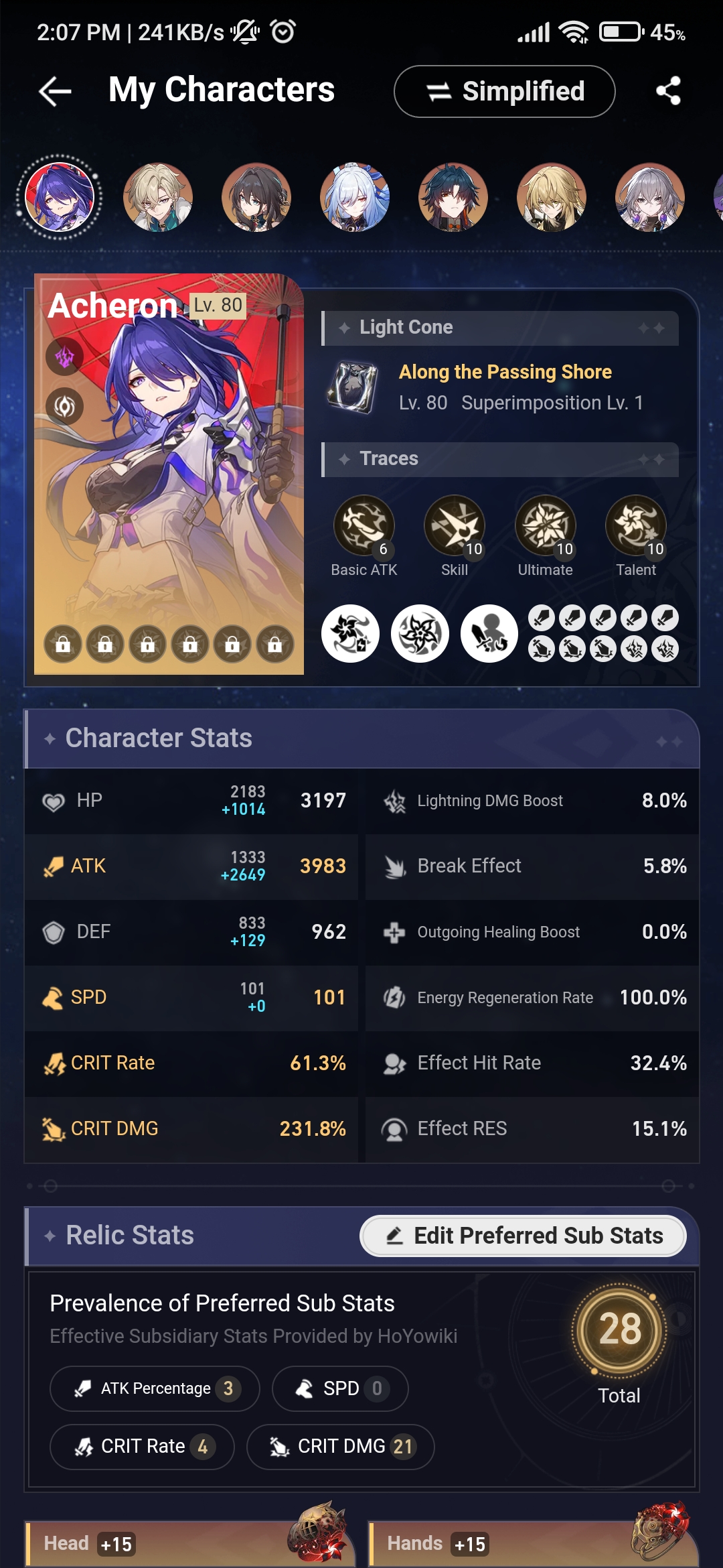 Rate My acheron Build Honkai: Star Rail | HoYoLAB