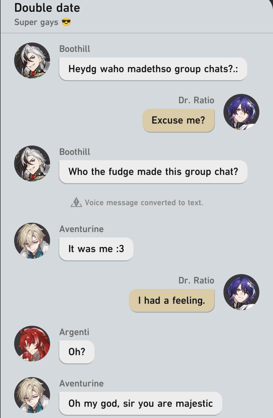 I'm having so much fun with these hsr custom chats Honkai: Star Rail ...