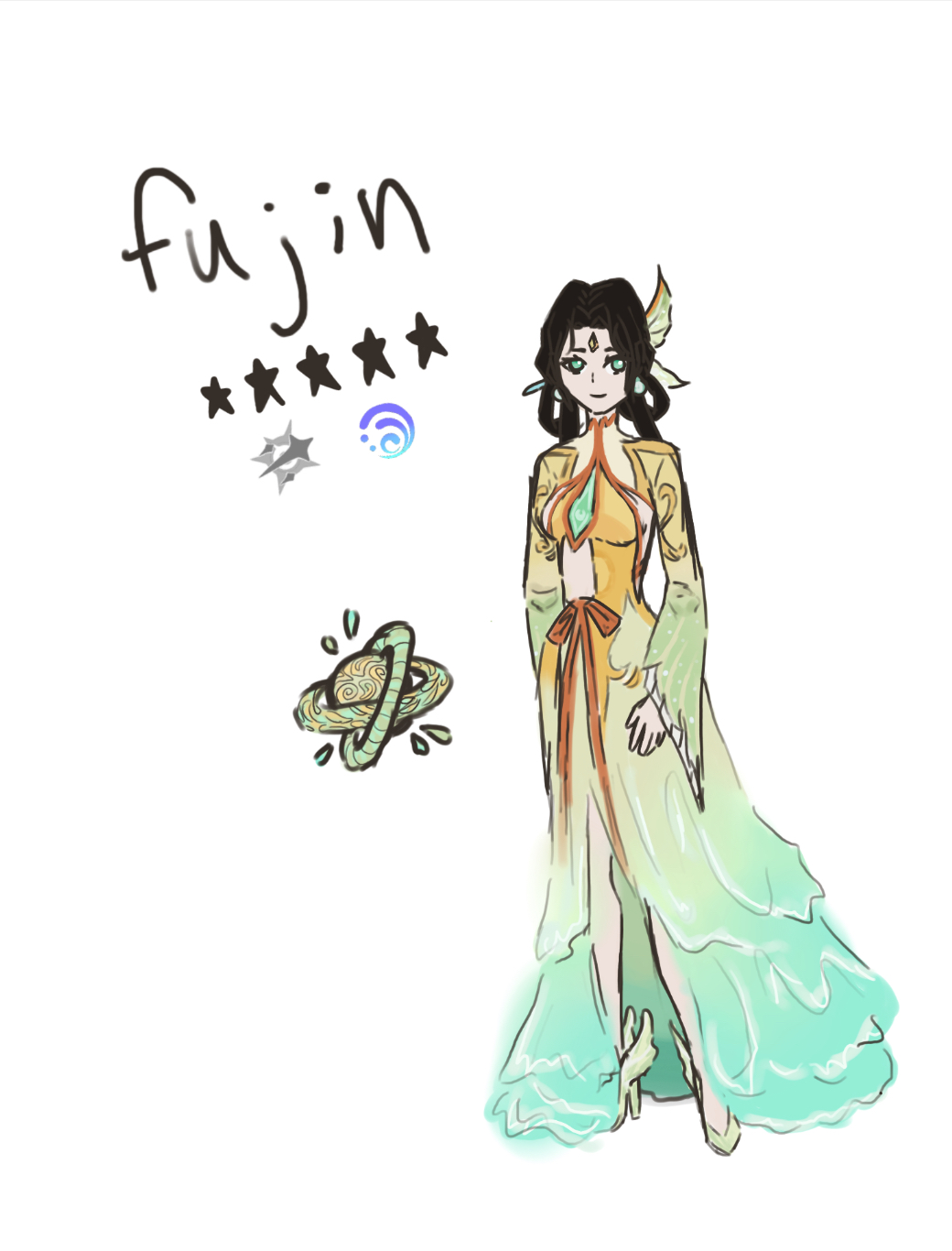 I drew fujin as a playable character!! Genshin Impact | HoYoLAB