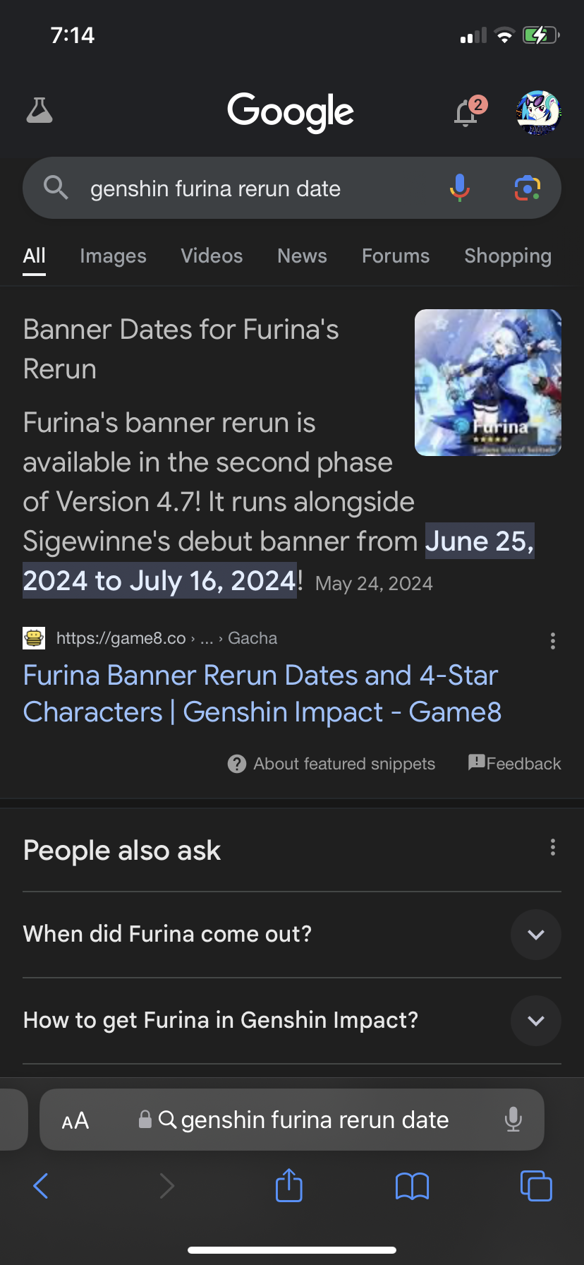 Furina rerun Genshin Impact | HoYoLAB