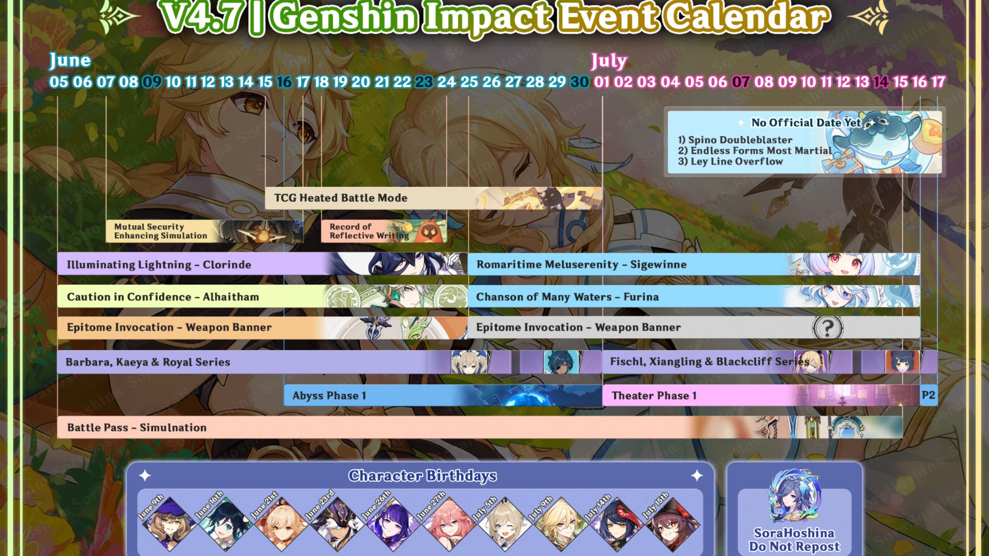 [V4.7] Genshin Impact 4.7 Calendar (Phase 1) | Which (rerun) banners will you pull? Genshin ...