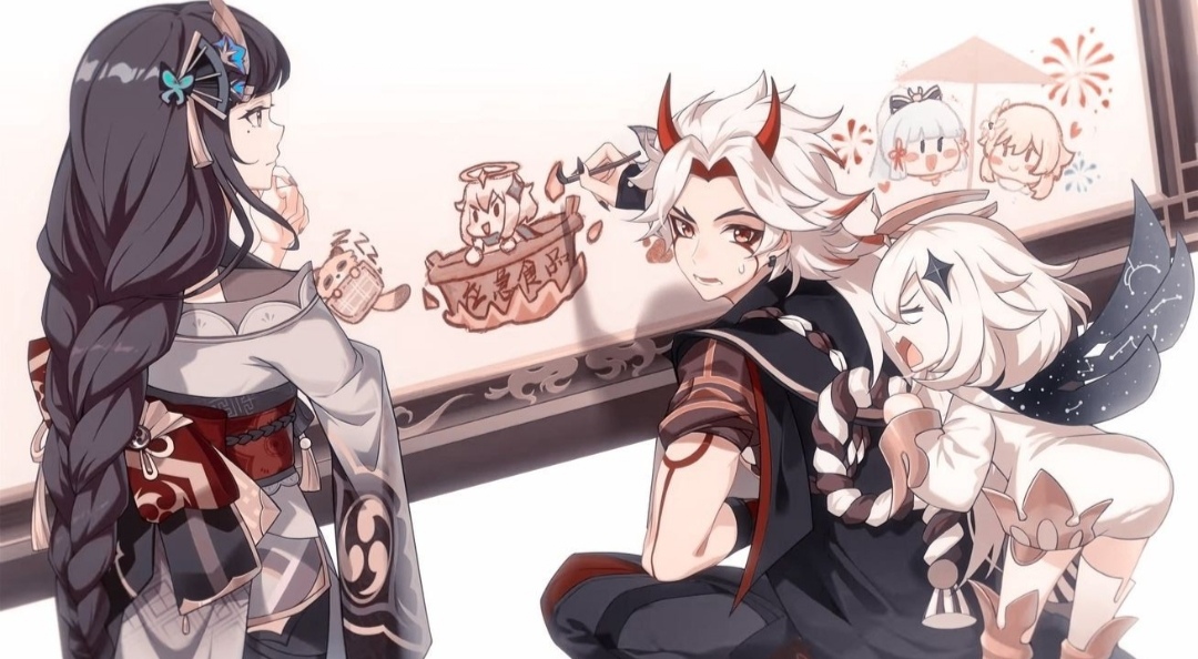 Itto, Raiden and Paimon!! Genshin Impact | HoYoLAB