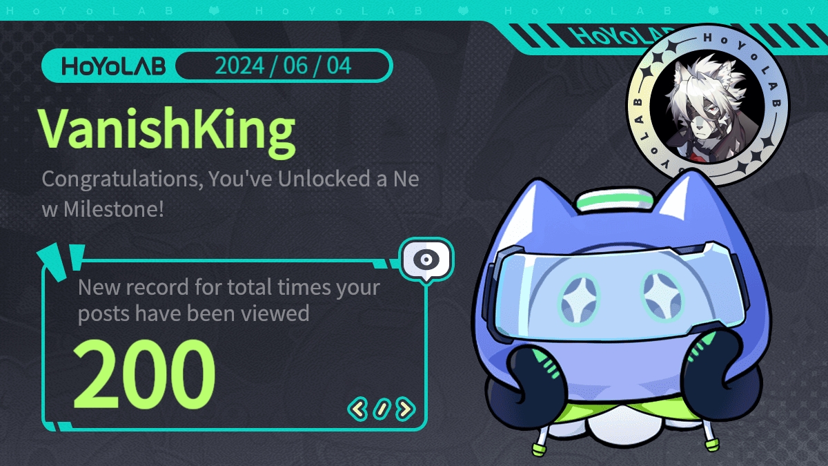 200 milestone | HoYoLAB