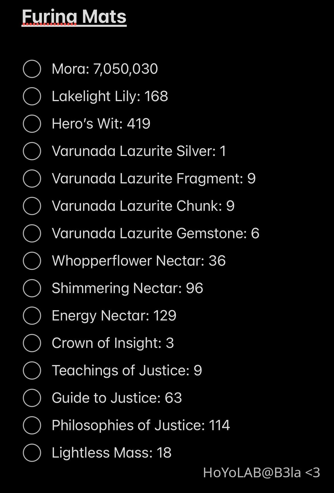 Furina Materials lvl 90 triple crowned for whoever wants it Genshin ...