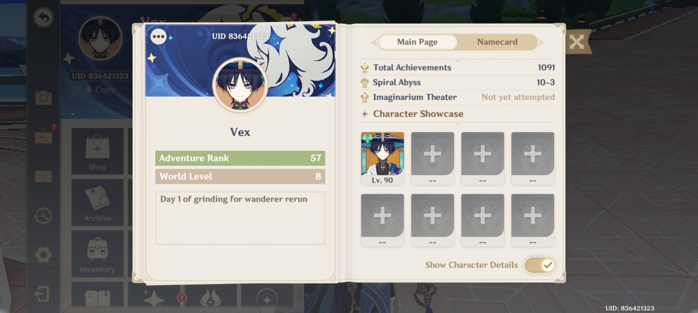 Day 1 of grinding for wanderer rerun (Again) Genshin Impact | HoYoLAB