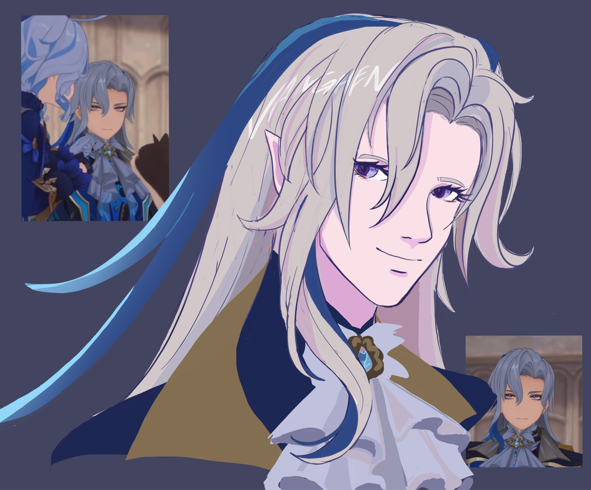 [Neuvifuri] Drew them after seeing Neuvi's unclipped hair from that one ...