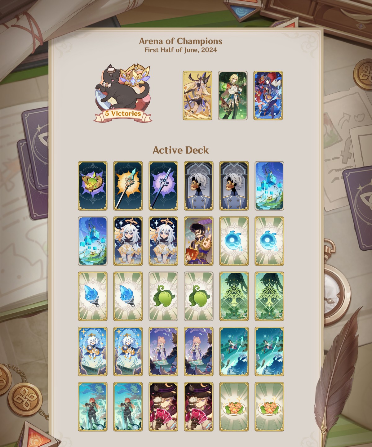 Variations of Kaveh Bloom deck Genshin Impact | HoYoLAB