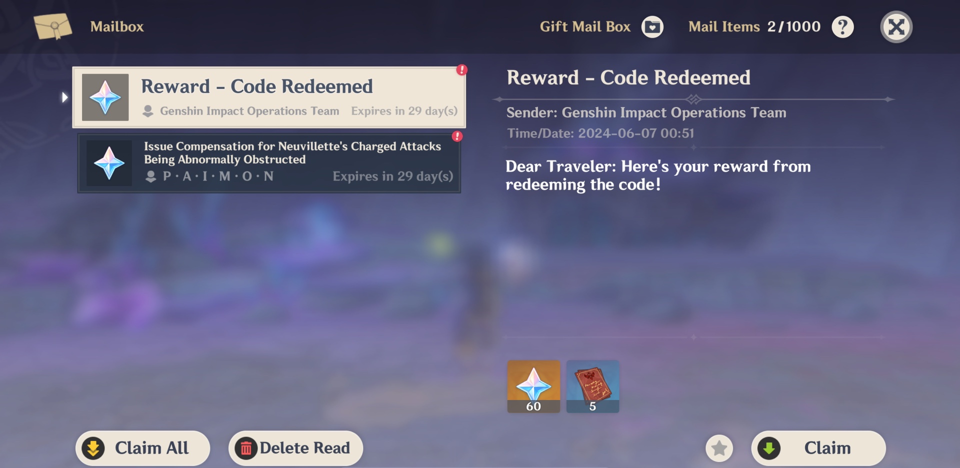 [V4.7] New Primogem Code Genshin Impact | HoYoLAB