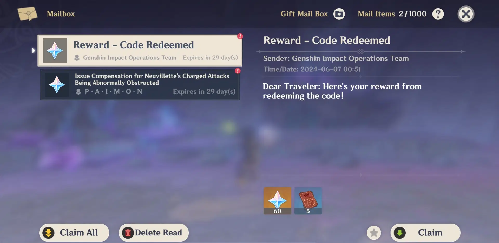 [V4.7] New Primogem Code Genshin Impact | HoYoLAB