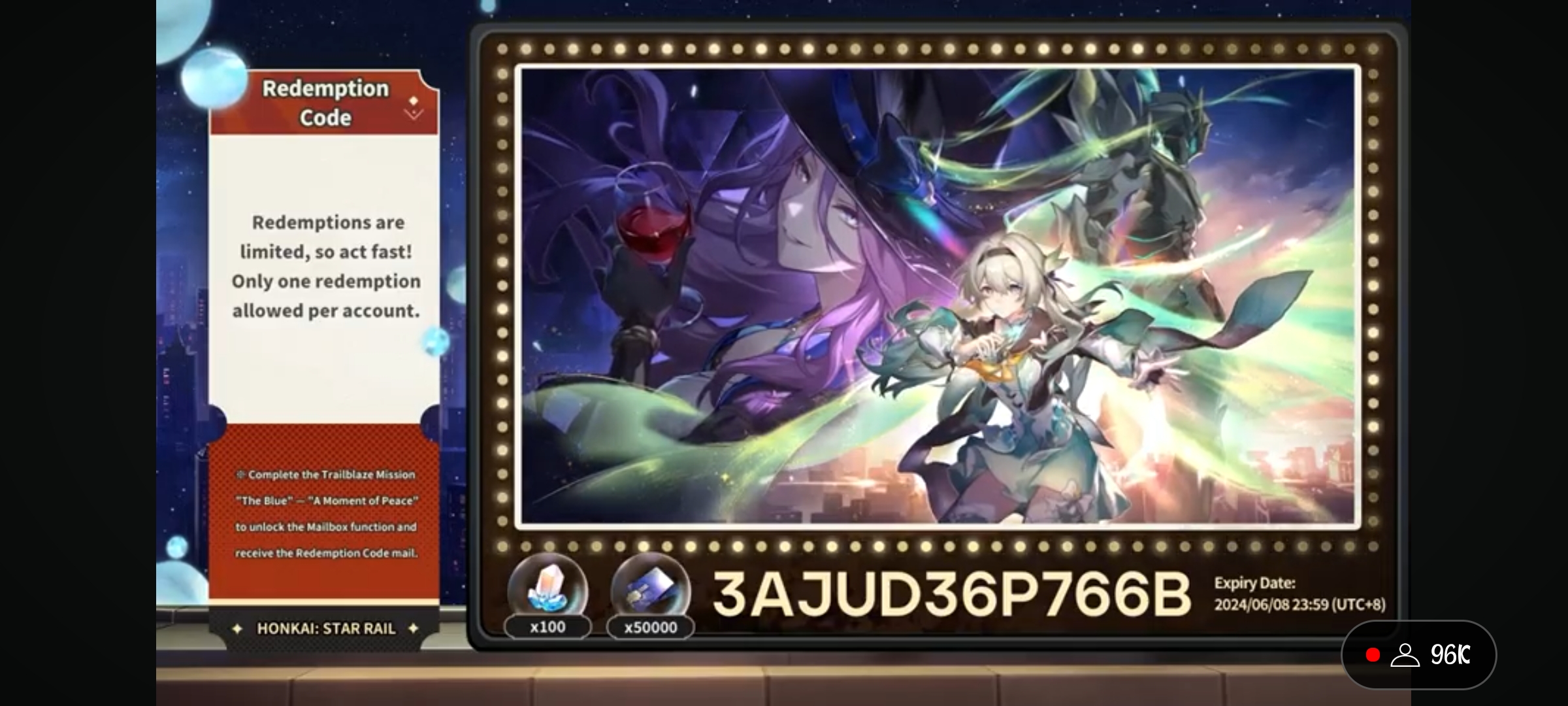 Redeem Code ASAP before 6/8 Honkai: Star Rail | HoYoLAB