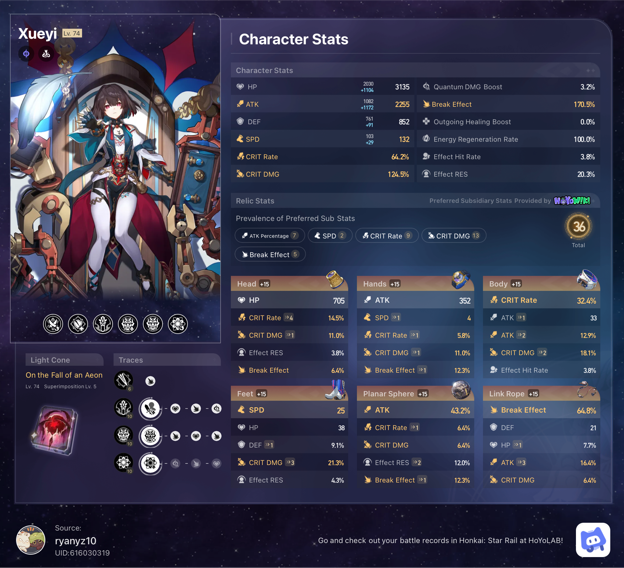 Finalized Xueyi build Honkai: Star Rail | HoYoLAB