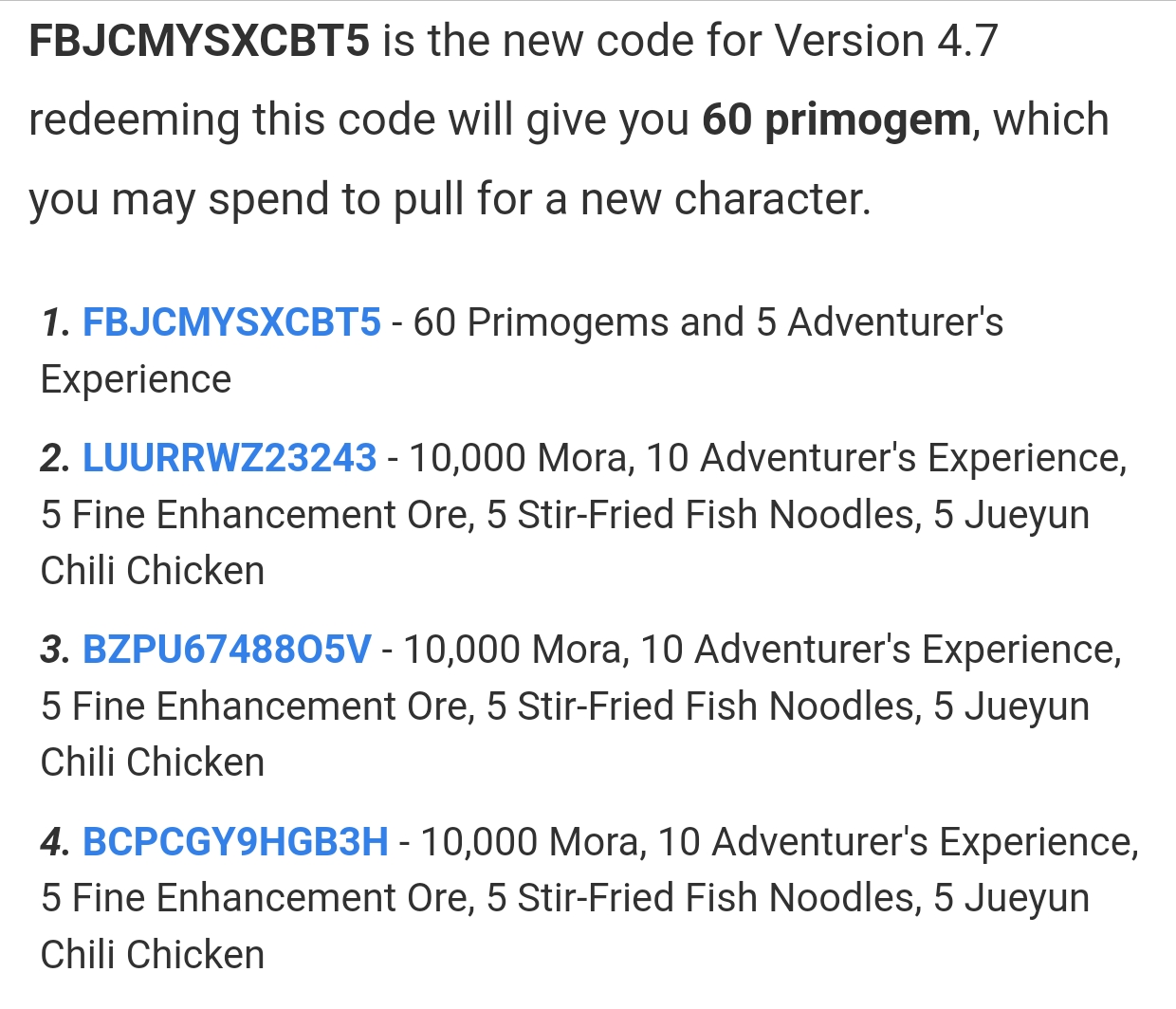 4.7 genshin code Genshin Impact | HoYoLAB