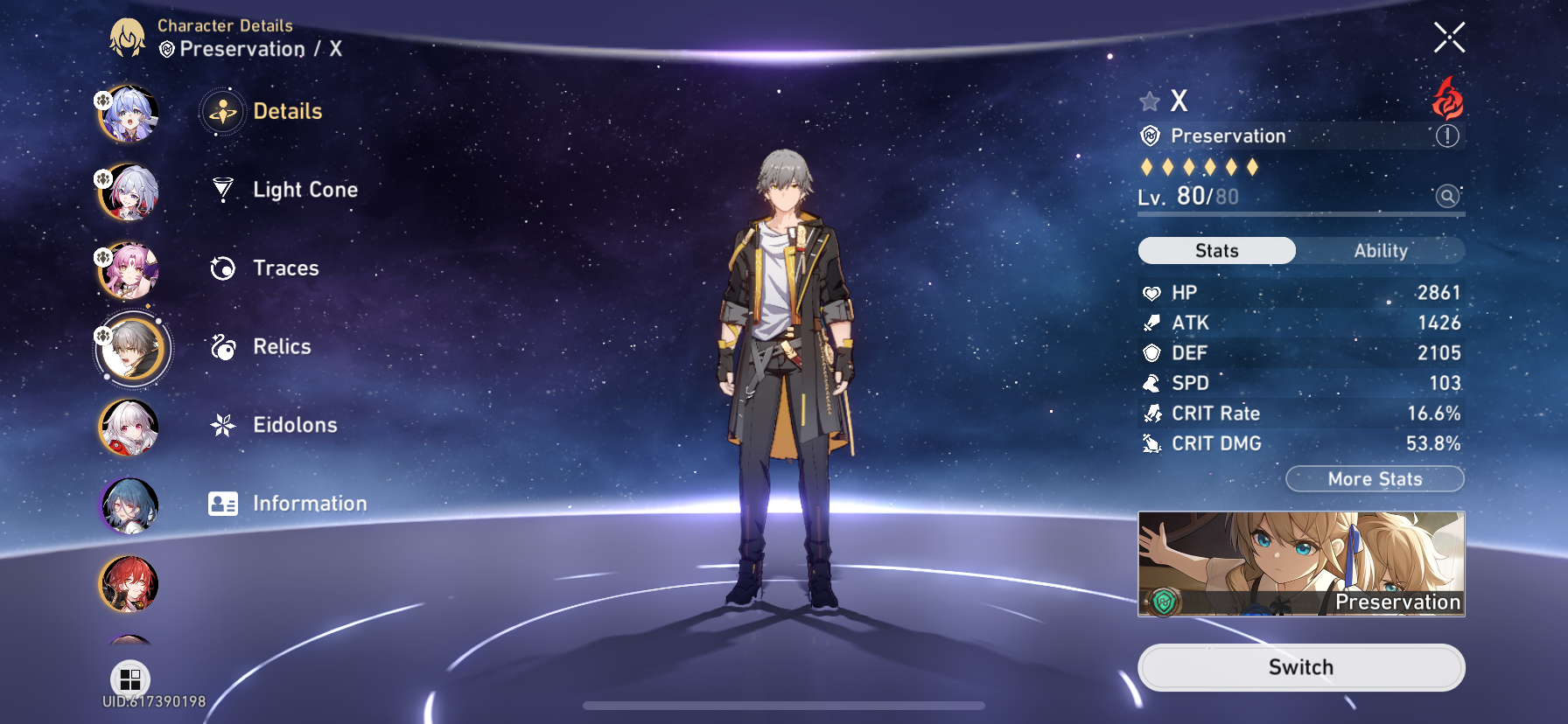 Wish I could use my E6 preservation MC for fighting Sunday. 😞 Honkai ...