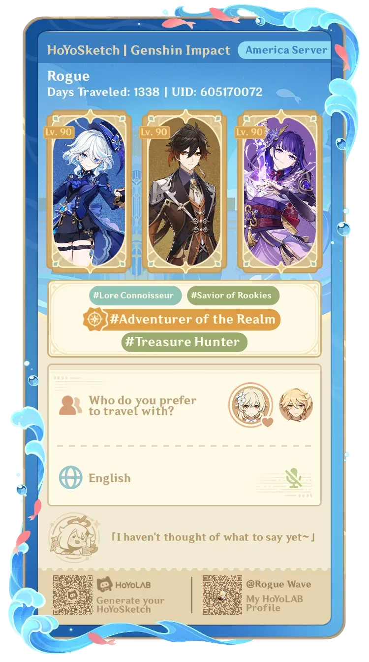 My info card Genshin Impact | HoYoLAB