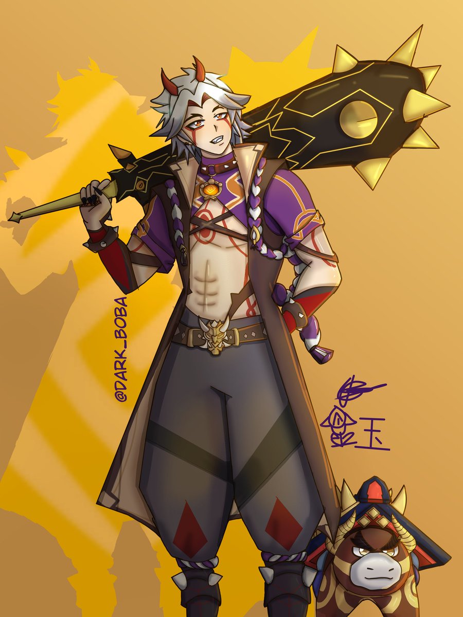Arataki itto daily posting until I get my badge. (cool art editon ...