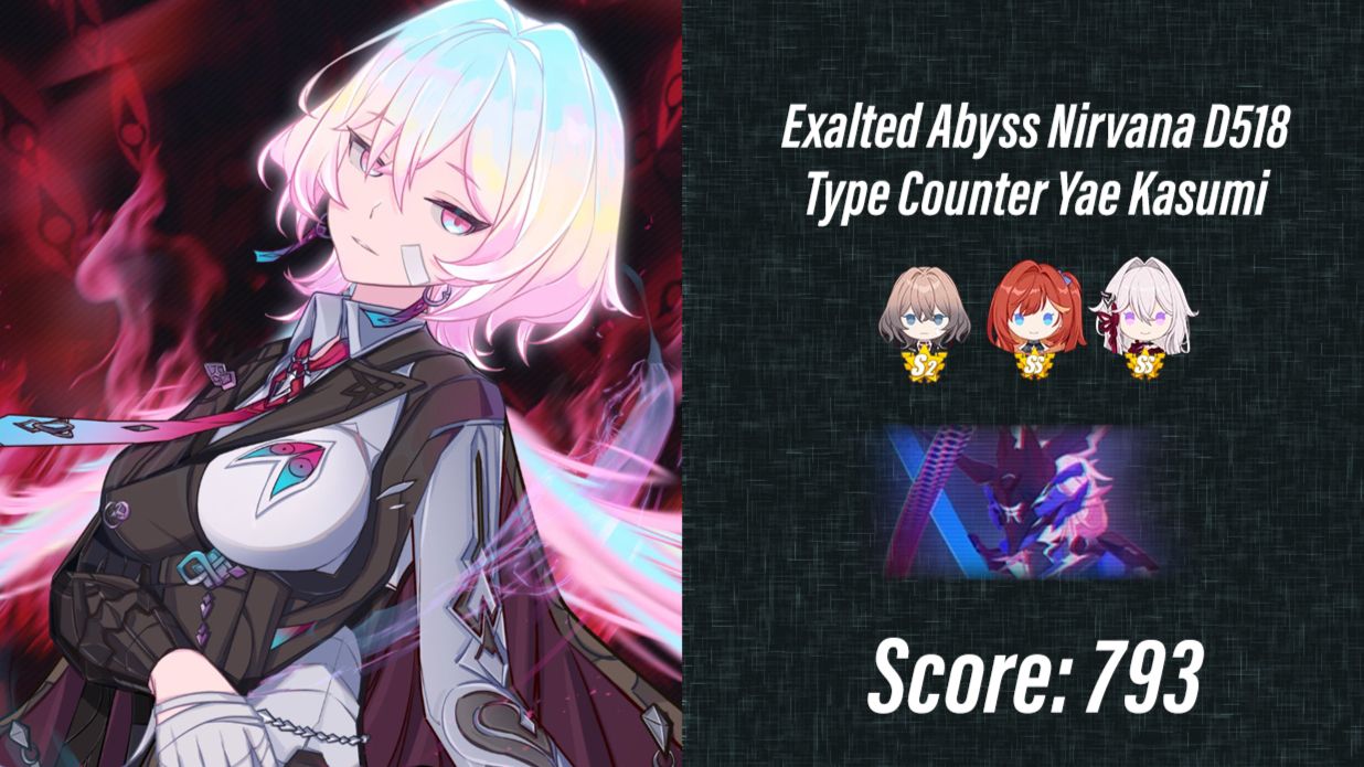 EX Abyss Nirvana - Type Counter Kasumi D518 (793 Pts) LDS (S2)/FL (SS0)/MPS (SS0) Honkai Impact ...