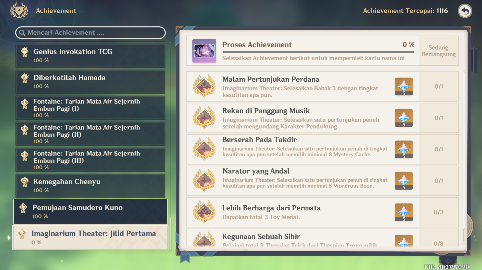 nambah lagi kerjaan gua buat nge 100%nin achievement Genshin Impact ...