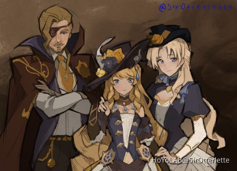 Colored Navia’s family portrait Genshin Impact | HoYoLAB