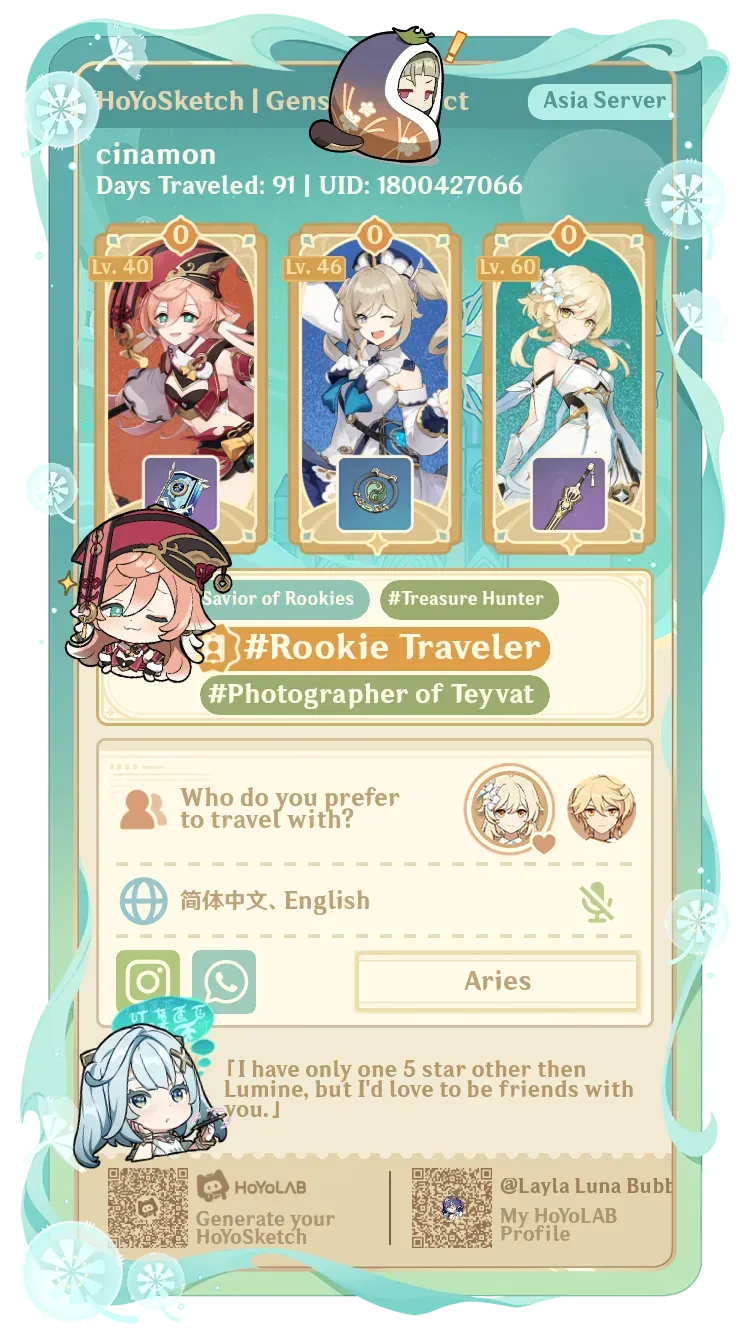#Hoyosketch# My Genshin profile Genshin Impact | HoYoLAB