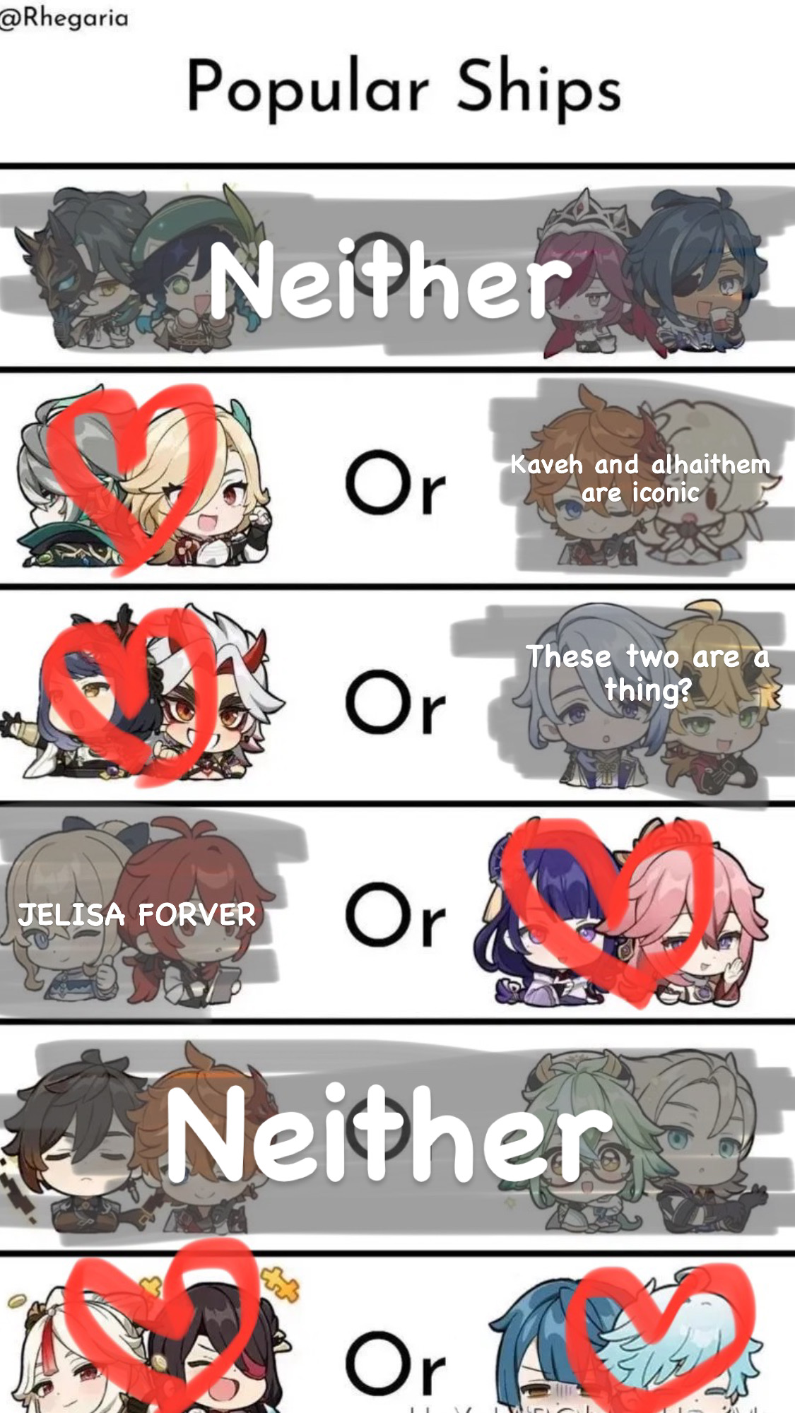 POPULAR SHIPS this or that Genshin Impact | HoYoLAB