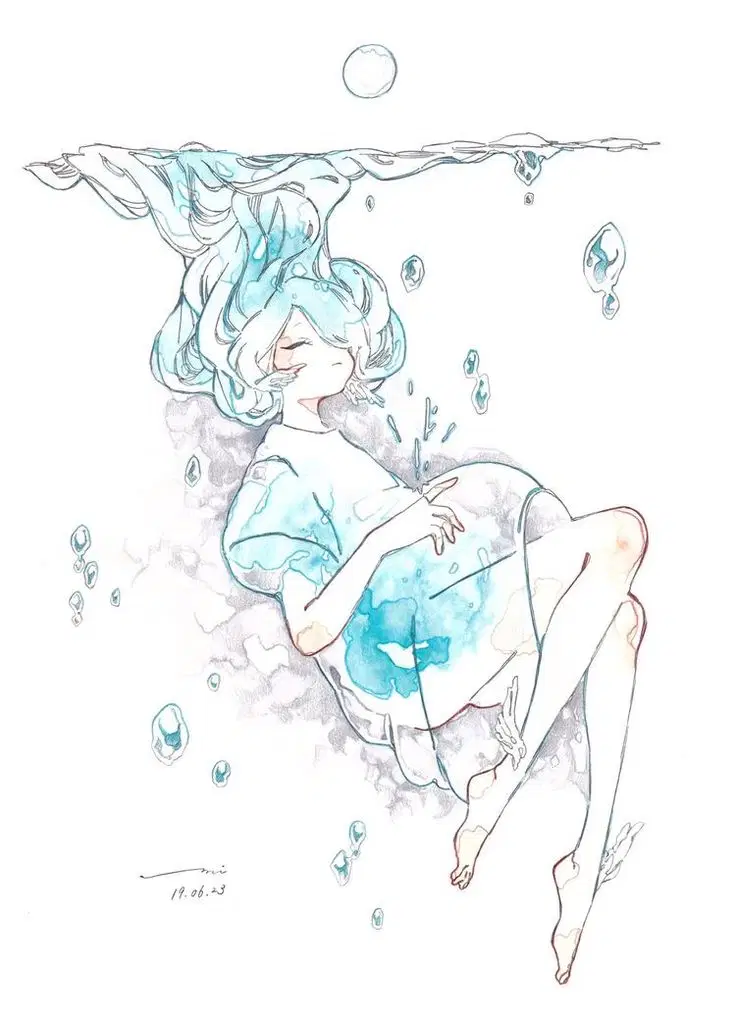 how to draw water girl