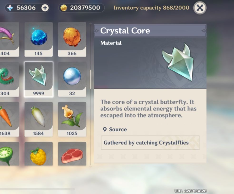 I finished crystalflies Genshin Impact | HoYoLAB