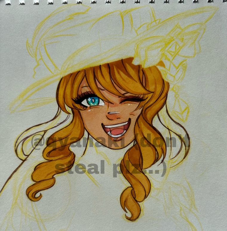 (WIP) Day 1 of drawing Navia Genshin Impact | HoYoLAB