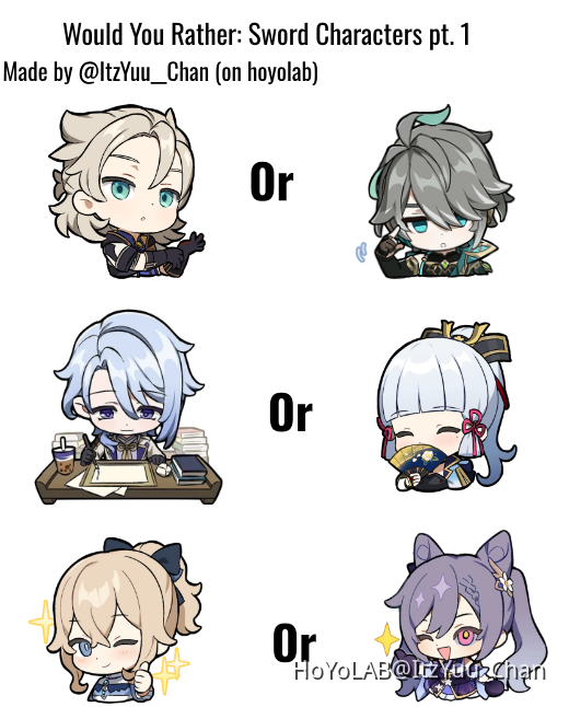 Would You Rather: Sword Characters pt. 1 Genshin Impact | HoYoLAB