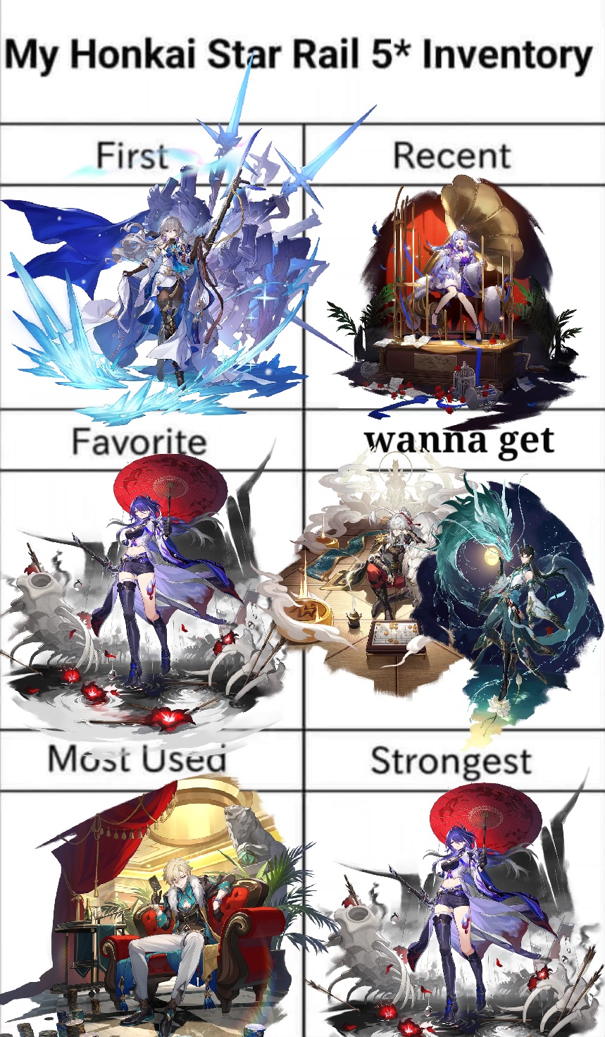 All the Memes 4 - HSR 5* Inventory (and also the "Luckiest Thing" post ...
