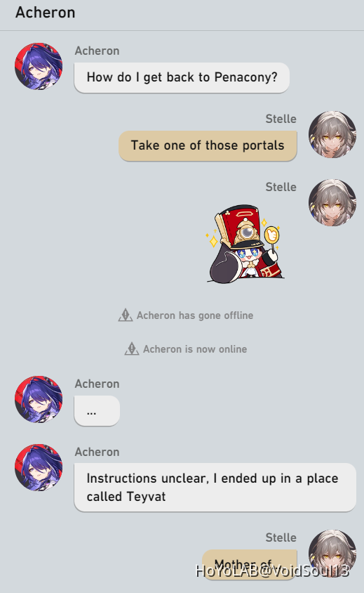 Acheron hopped into the wrong game... Honkai: Star Rail | HoYoLAB