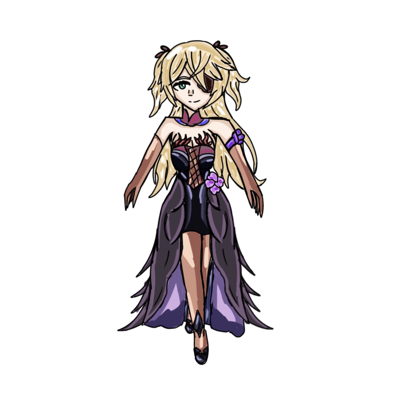 Fischl in a fan made prom dress Genshin Impact | HoYoLAB