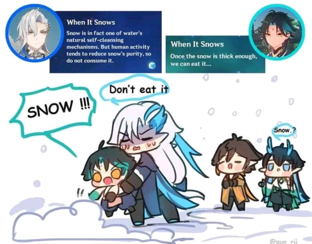 onCe ThE SnOw IS ThiCk EnOugH, We CaN EaT iT 👹👹 Genshin Impact | HoYoLAB