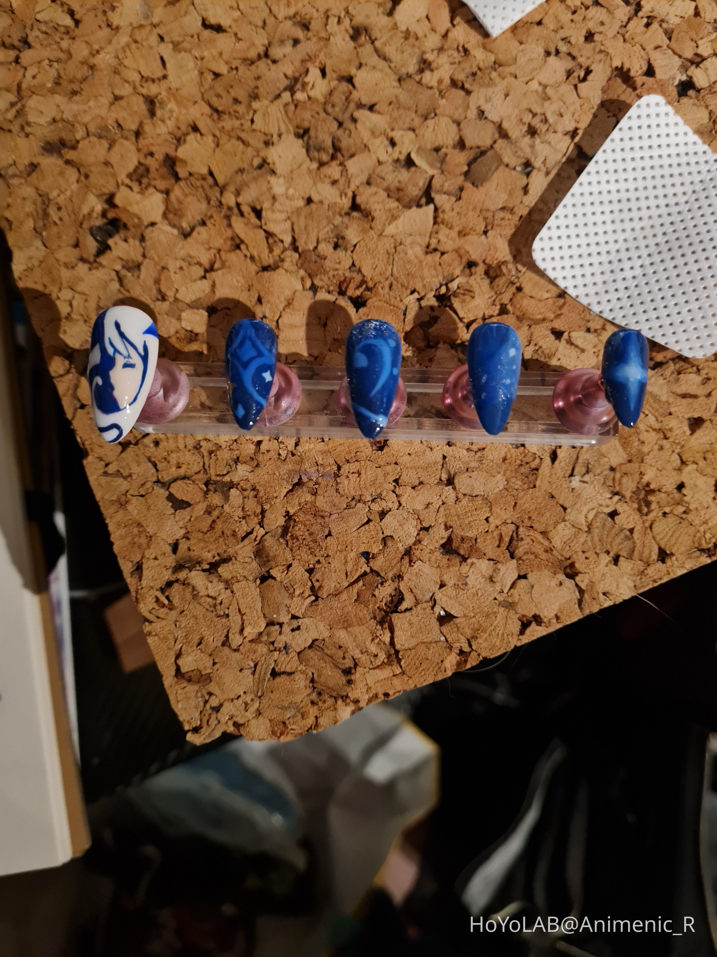 tried my hand at making nailart of paimon Genshin Impact | HoYoLAB