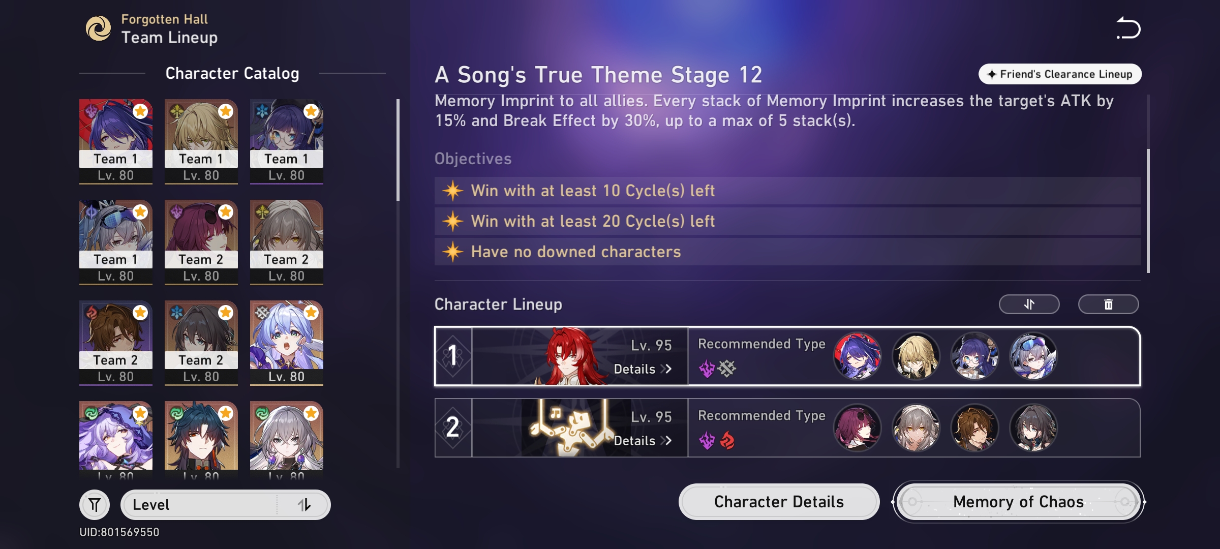 Completed MoC (A Song's True Theme) Honkai: Star Rail | HoYoLAB