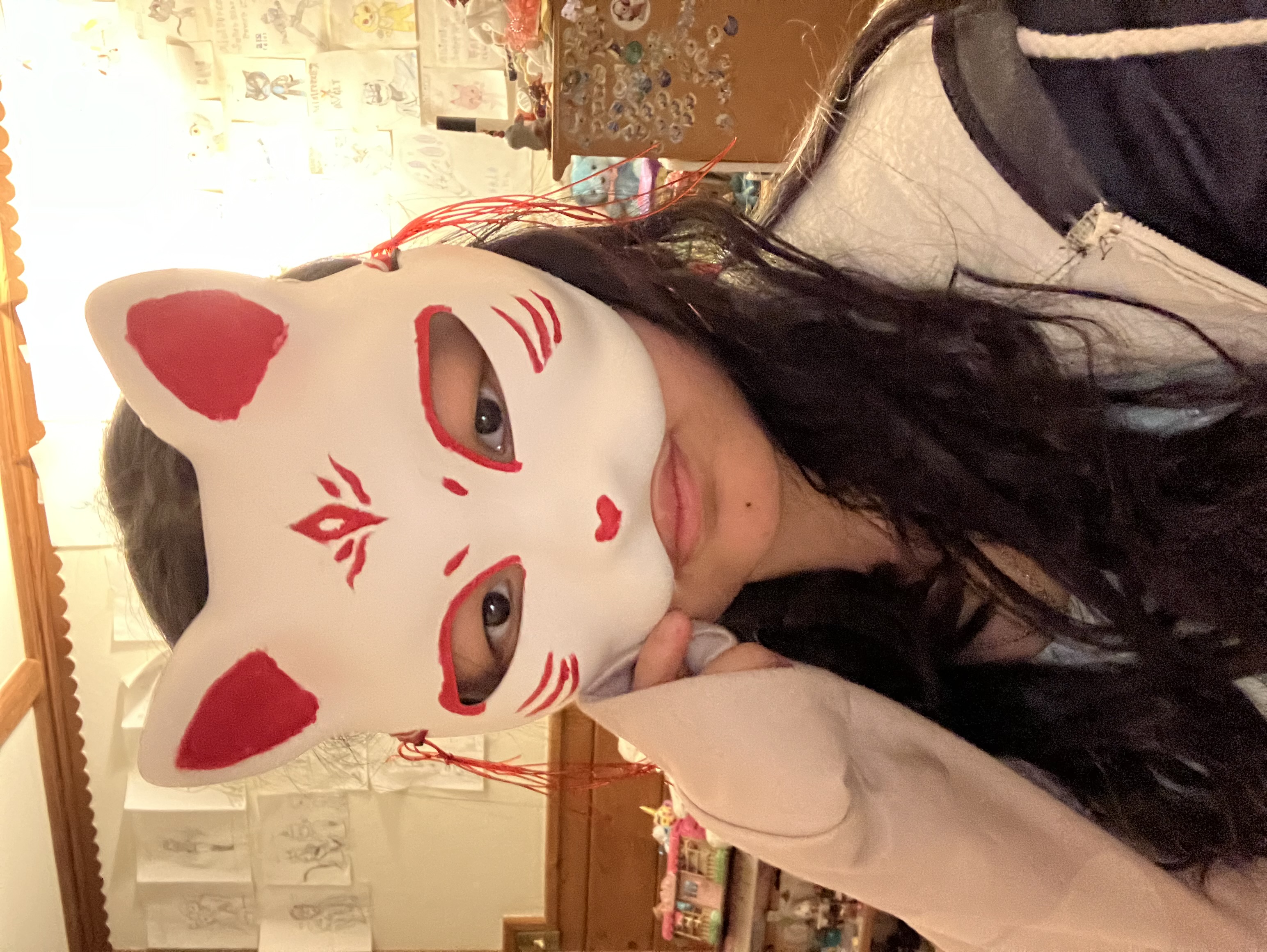 Tried making Inazuma traditional Japanese cat mask 🎭🐱 Genshin Impact ...