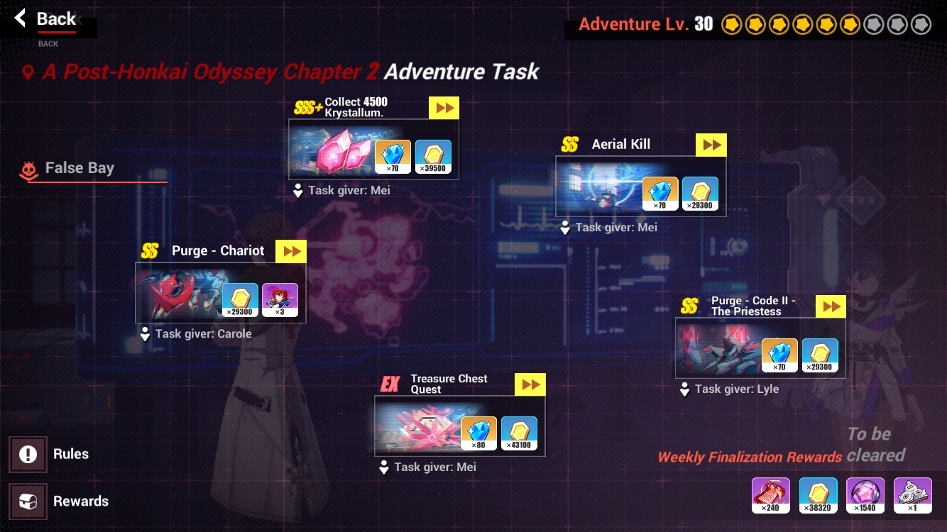 HELLO WHAT?? 4 crystal task/ and one of them is EX 80 crystal task ...