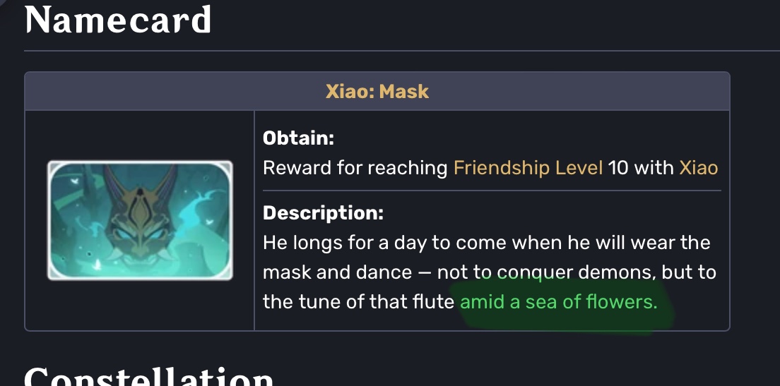Xiao Namecard Genshin Impact | HoYoLAB