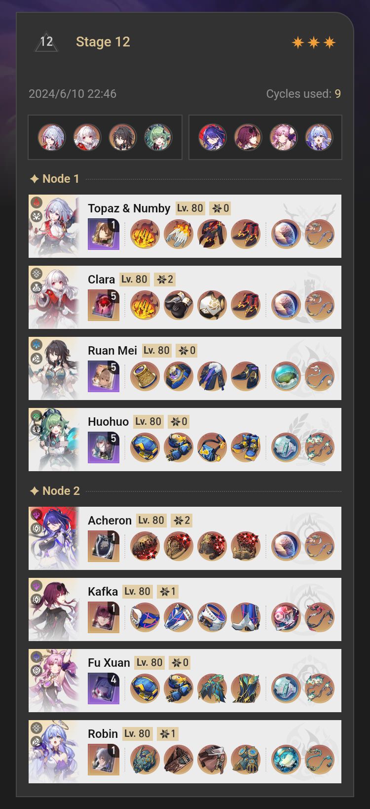 MOC 12 3 star clear Honkai: Star Rail | HoYoLAB